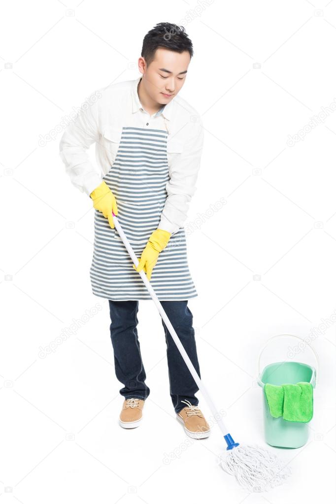 Male cleaner — Stock Photo © wxin67 #61390949