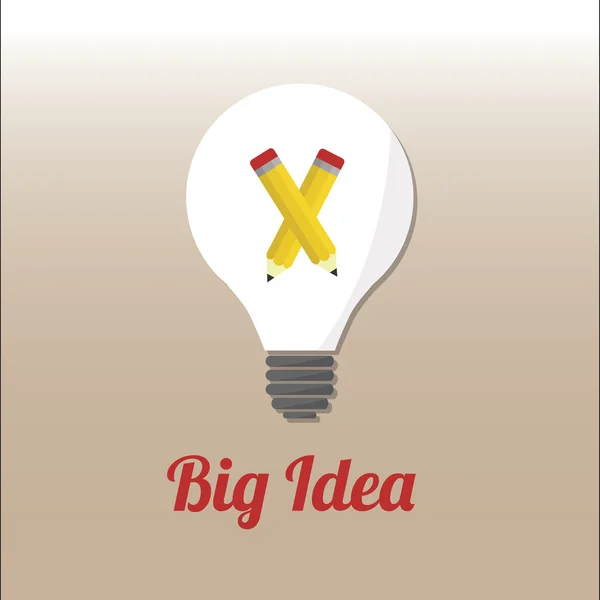 Pencil and light bulb on background. Education concept. — Stock Vector ...