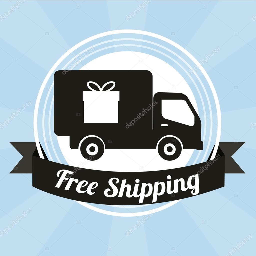 Free shipping illustration overblue color background Stock Vector Image ...