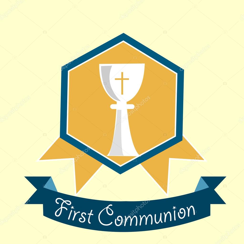 First Communion illustration over color background Stock Vector Image ...