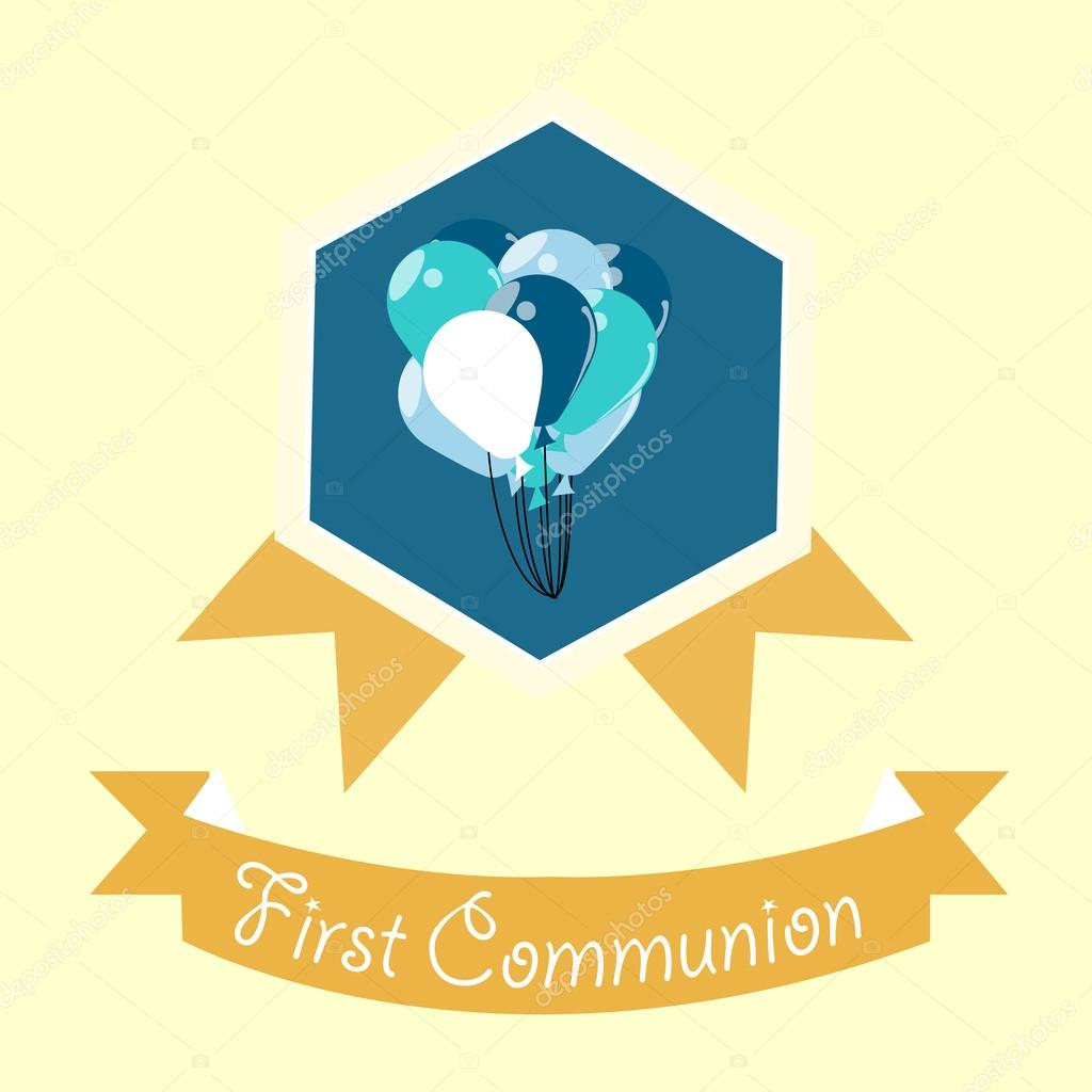 First Communion illustration over color background Stock Vector Image ...