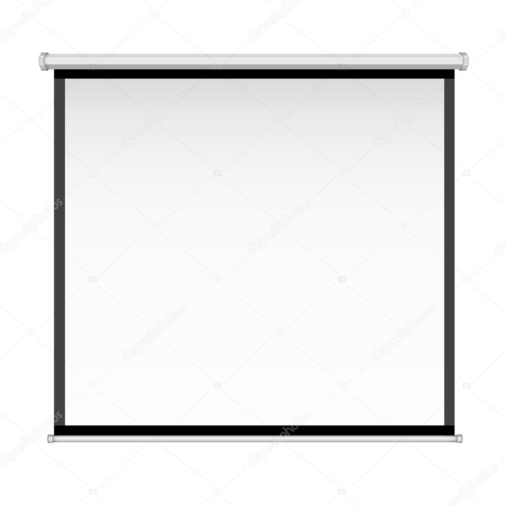 Projector screen on white background — Stock Photo © somkcr #56831637