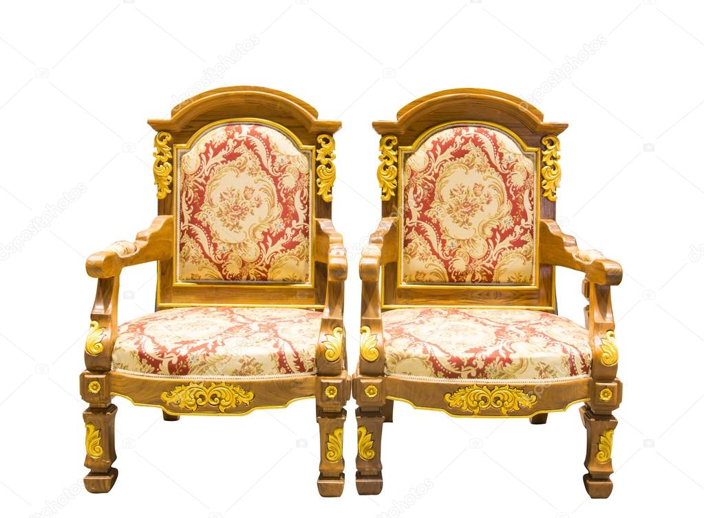 Vintage armchair Thailand Style isolated on a white background Stock ...