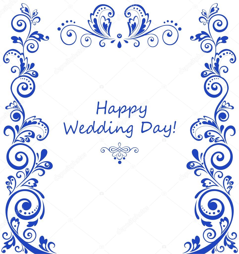 Beautiful retro floral blue border. — Stock Vector © antonovaolena ...