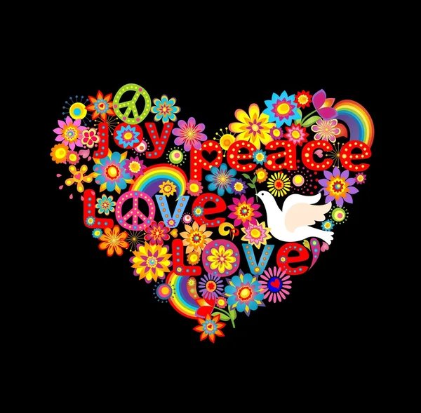 Hippie Heart — Stock Vector © VolsKinvols #6438848