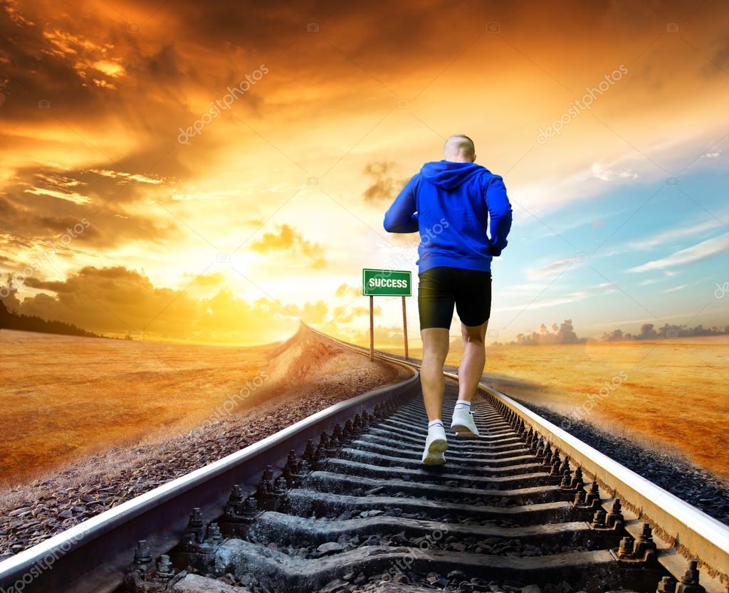 Alone Boy In Railway Track