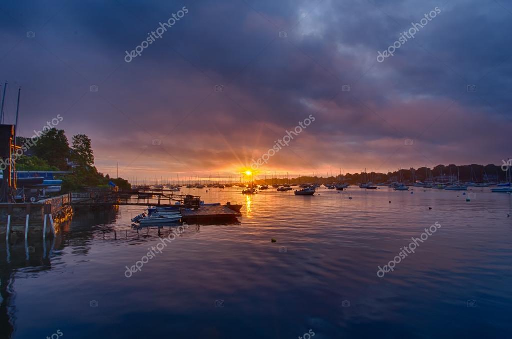 Sunrise Over the Harbor — Stock Photo © hawkeye978 #83743984