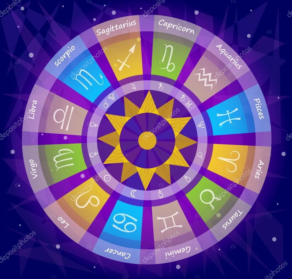 Colorful Natal Chart ⬇ Vector Image by © bilhagolan | Vector Stock ...