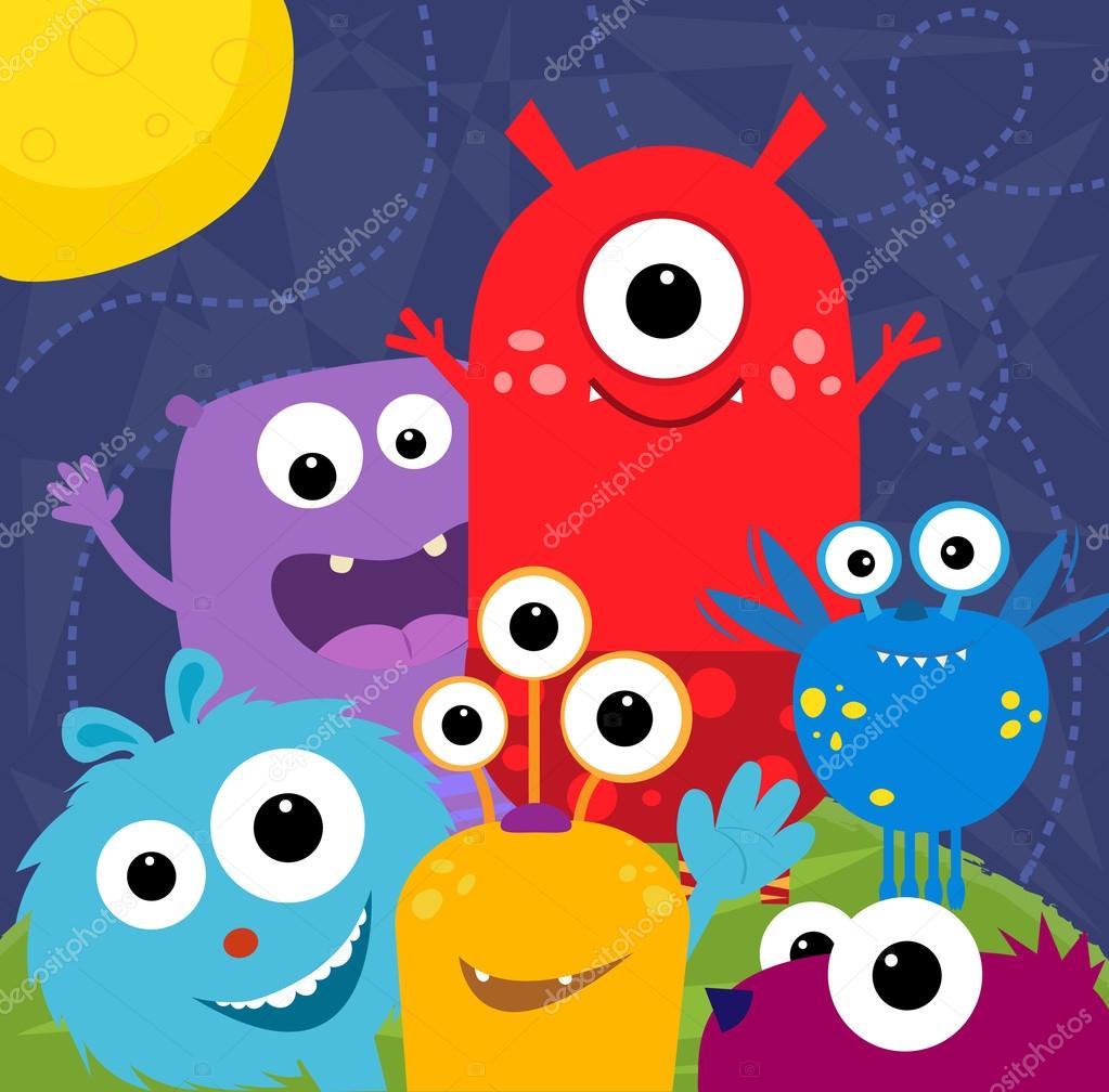Happy colorful Monsters Stock Vector Image by ©bilhagolan #121721262