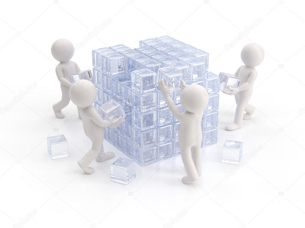 3d small people - concept of creating — Stock Photo © Art3d #111303010