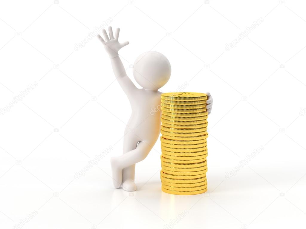 3d small people - gold coins Stock Photo by ©Art3d 111303030