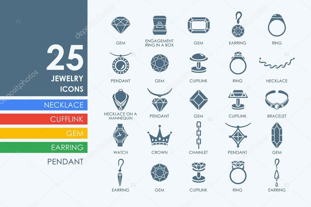 Set of jewelry icons Stock Vector by ©Palau83 100210324