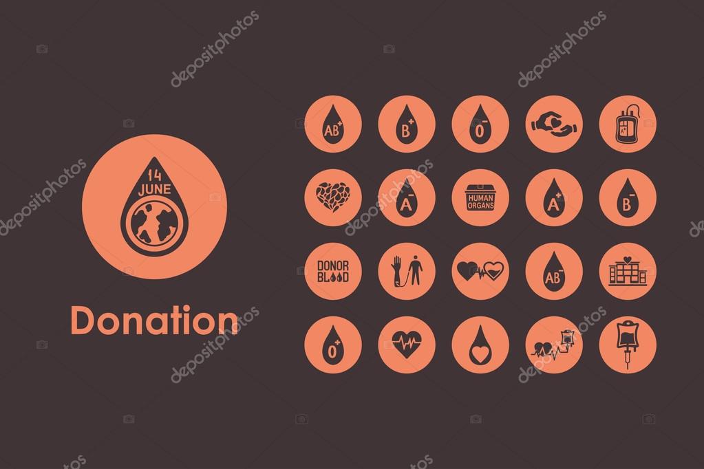 Set of donation simple icons Stock Vector Image by ©Palau83 #100211870