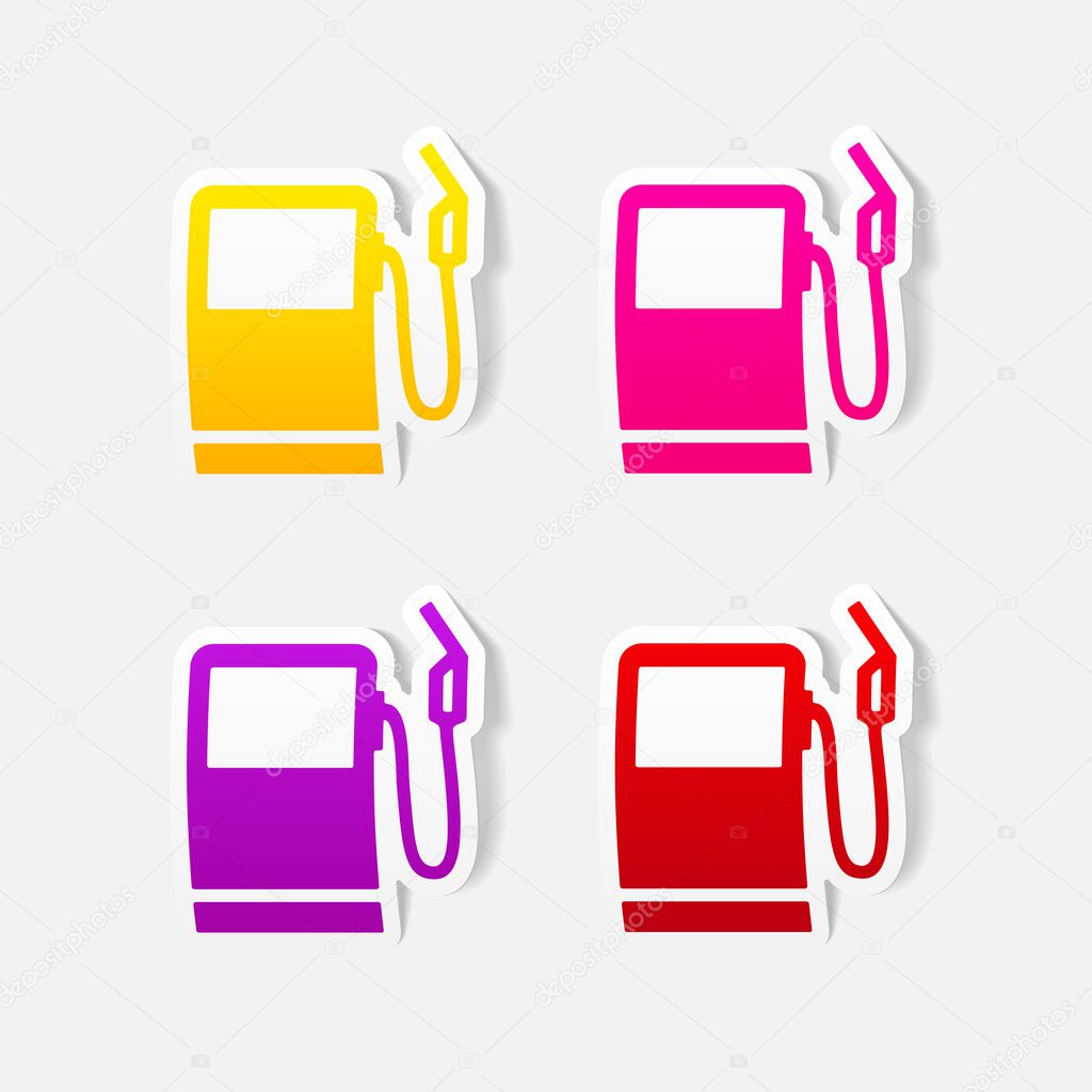 Colorful gas stations labels Stock Vector by ©Palau83 101098168
