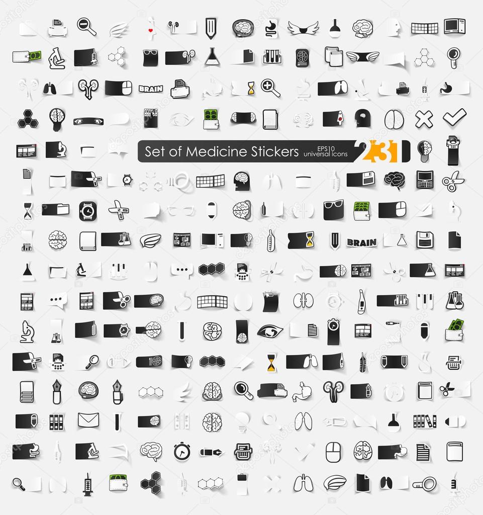 Set of medicine stickers Stock Vector Image by ©Palau83 #102739262