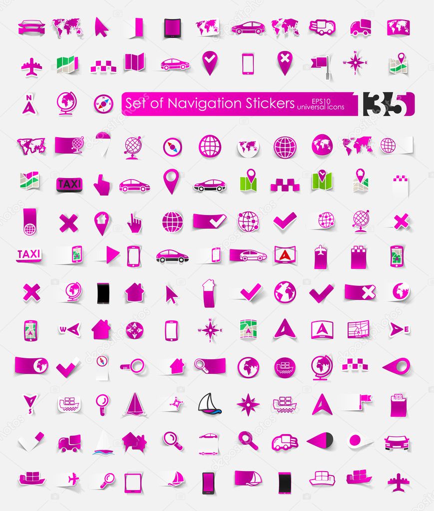 Set of navigation stickers Stock Vector by ©Palau83 103826434