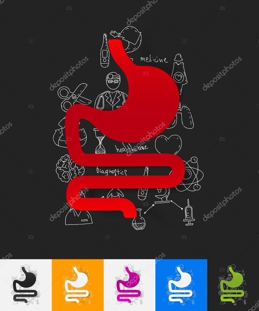 Stomach paper sticker Stock Vector by ©Palau83 107462496
