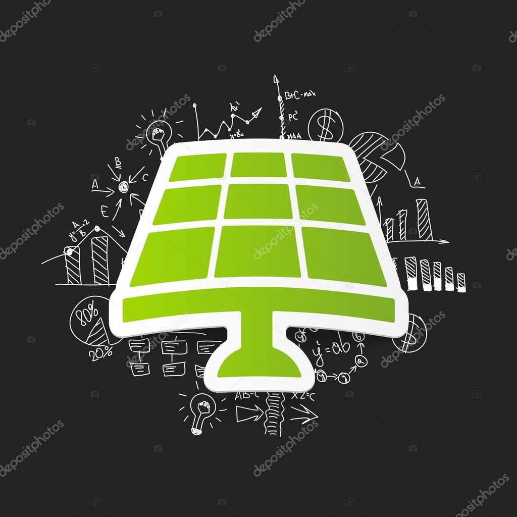 Drawing business formulas. solar battery — Stock Vector © Palau83 ...