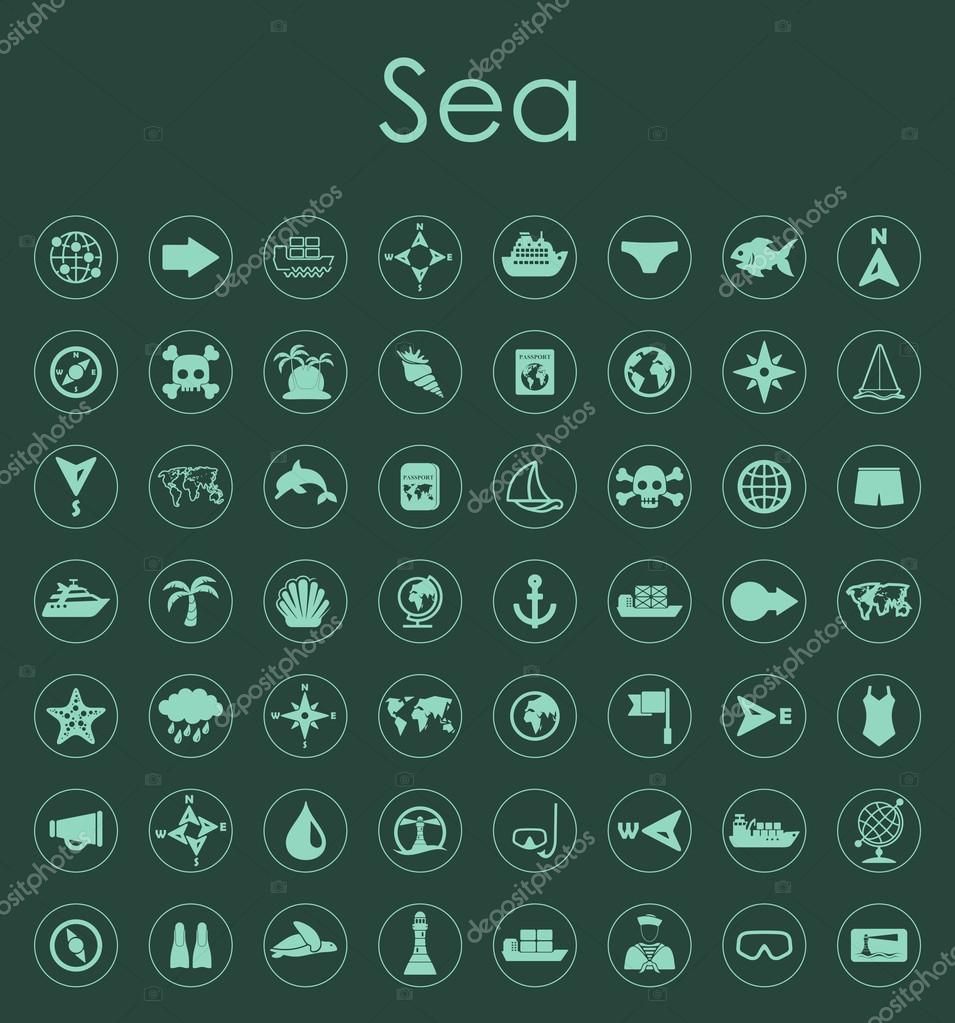 Set of sea simple icons Stock Vector by ©Palau83 110486978