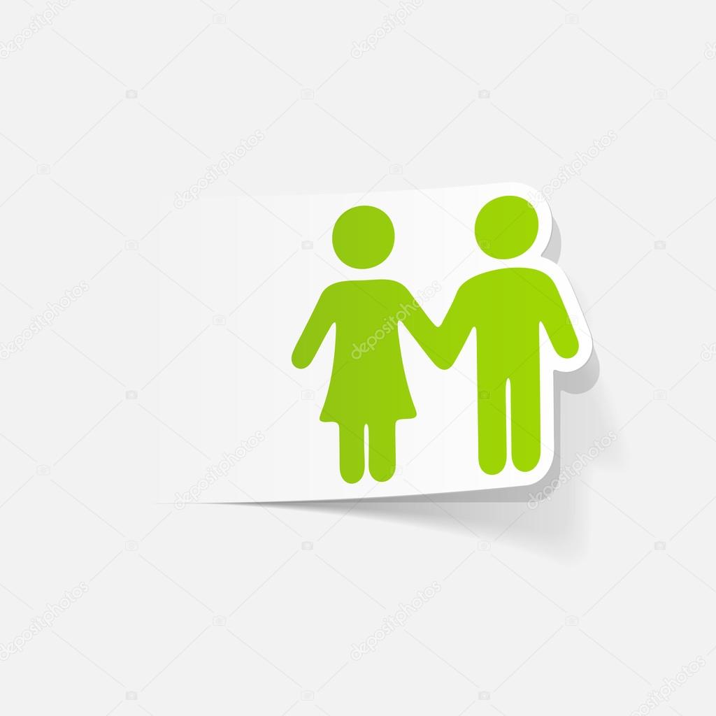 Couple in love realistic sticker Stock Vector by ©Palau83 113487968