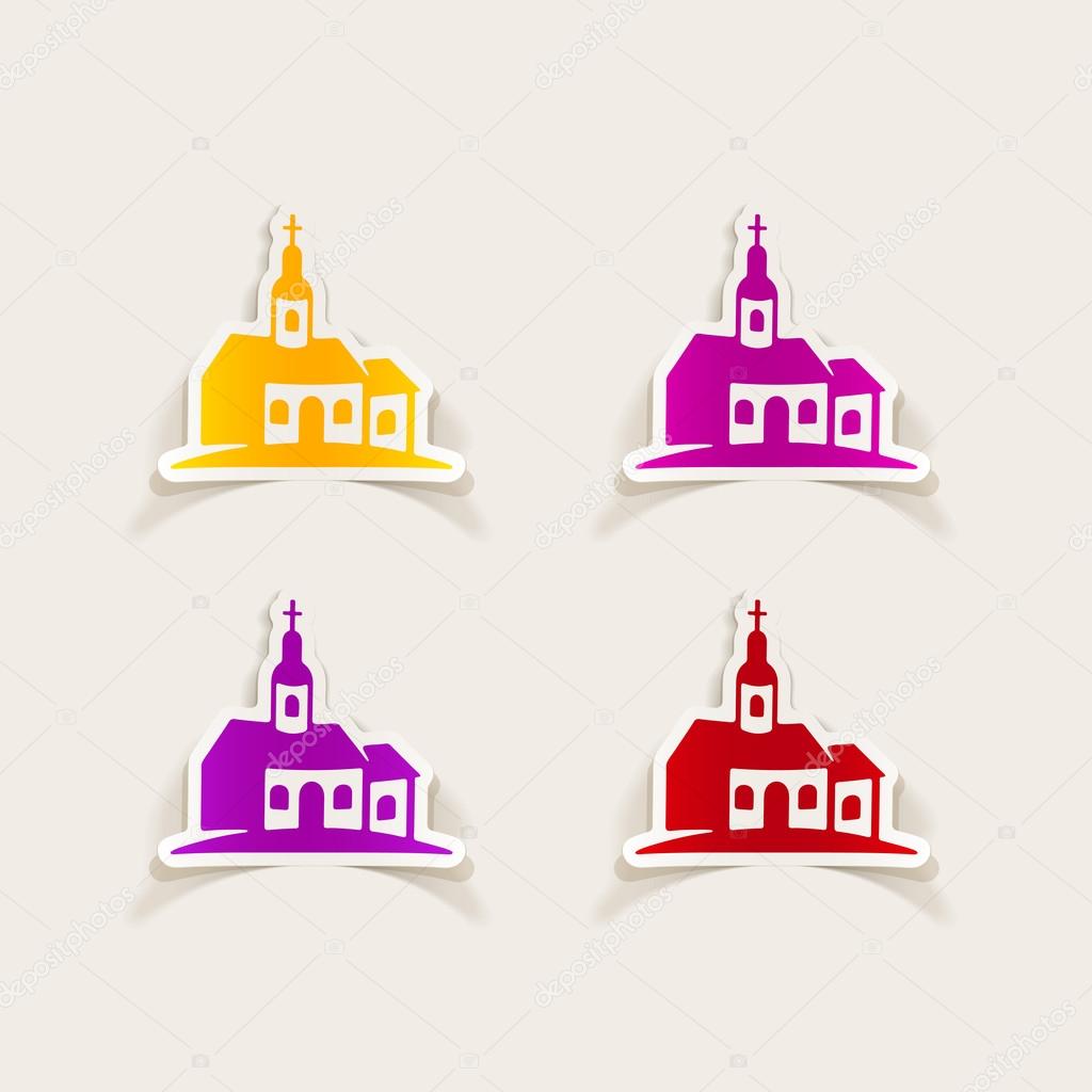 Church realistic stickers Stock Vector Image by ©Palau83 #113696408