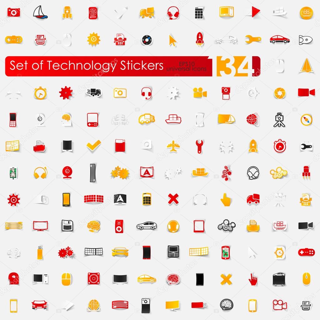 Set of technology stickers Stock Vector Image by ©Palau83 #115058648