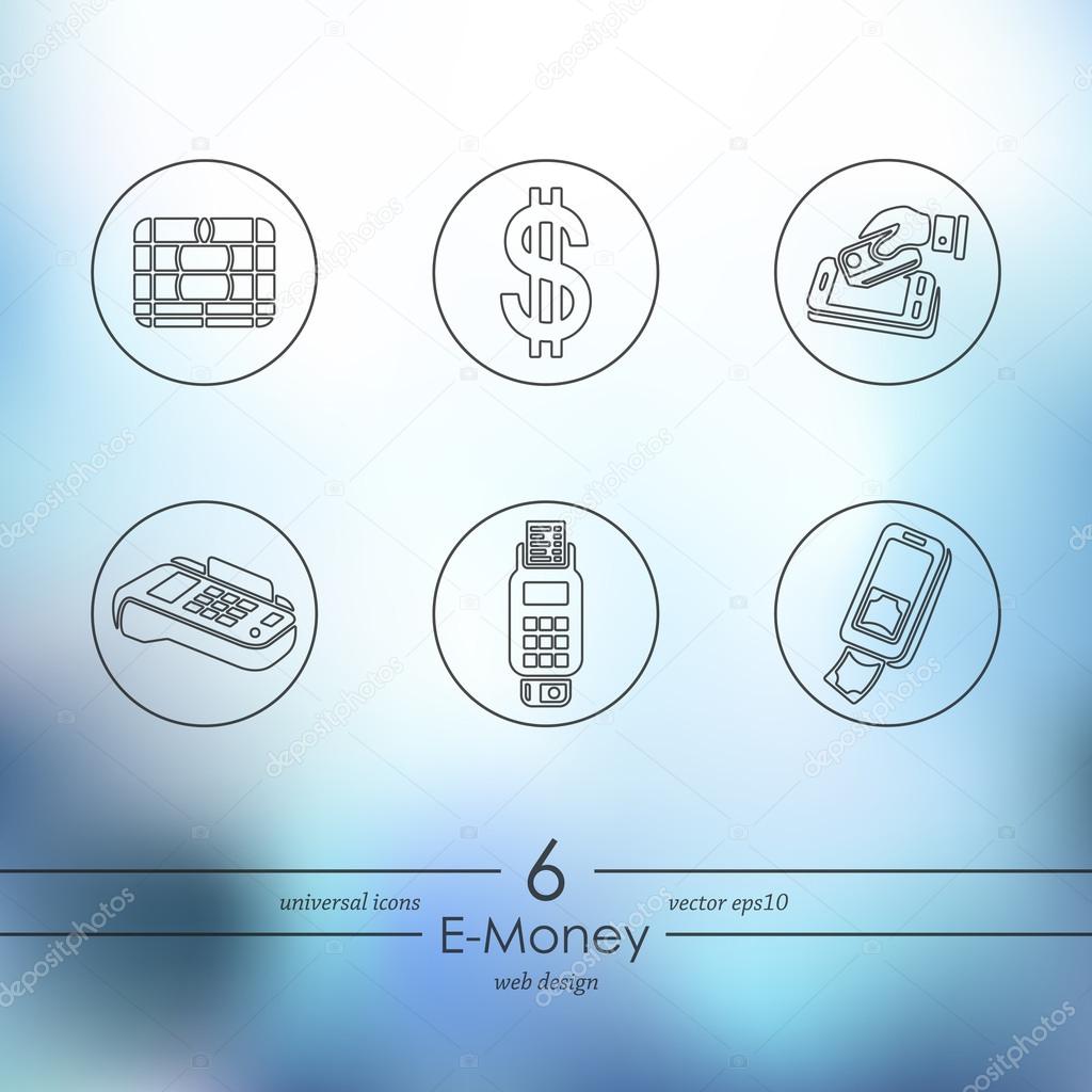 Set of e-money icons Stock Vector by ©Palau83 116979312