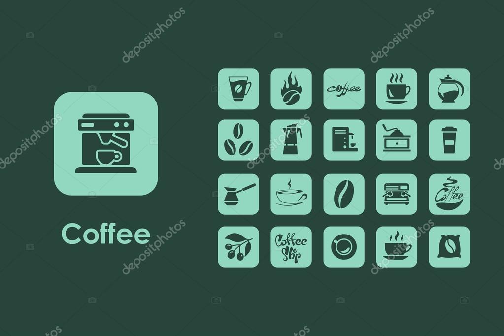 Set of coffee simple icons Stock Vector by ©Palau83 116979402