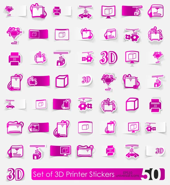 Set of 3D printer stickers — Stock Vector © Palau83 #135747466