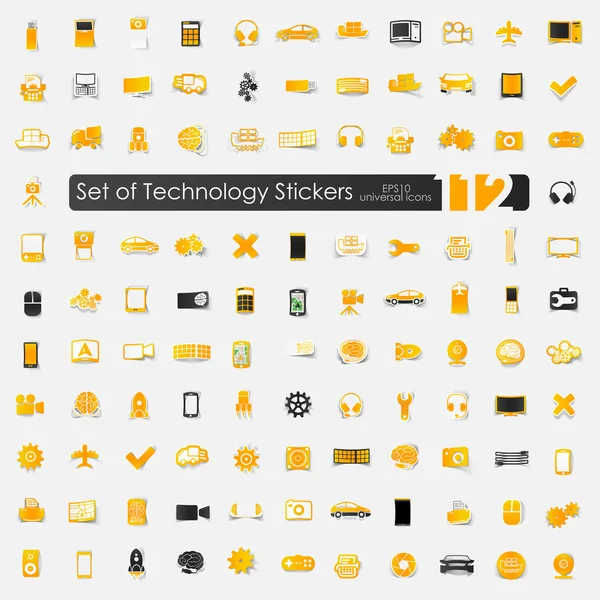 Set of technology stickers Stock Vector by ©Palau83 70384157