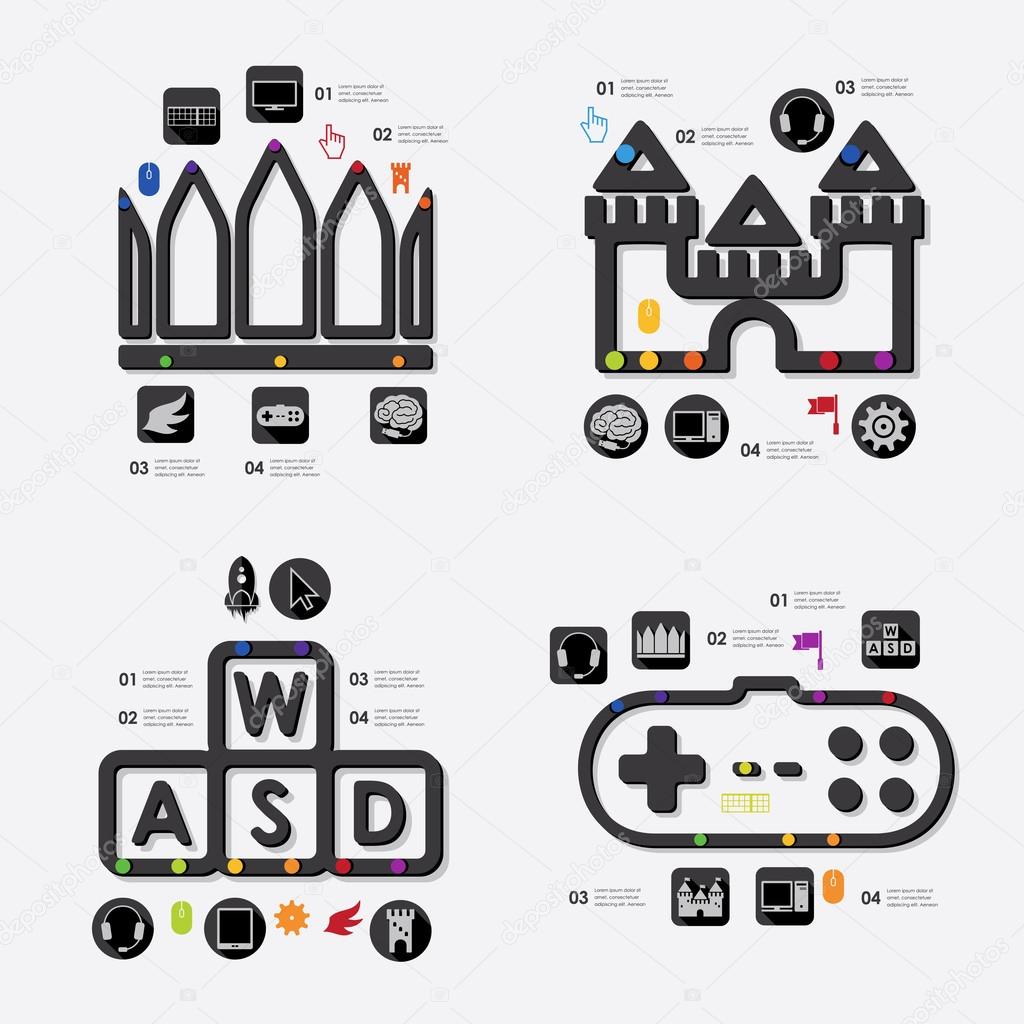 Flat gaming infographic Stock Vector by ©Palau83 57353483