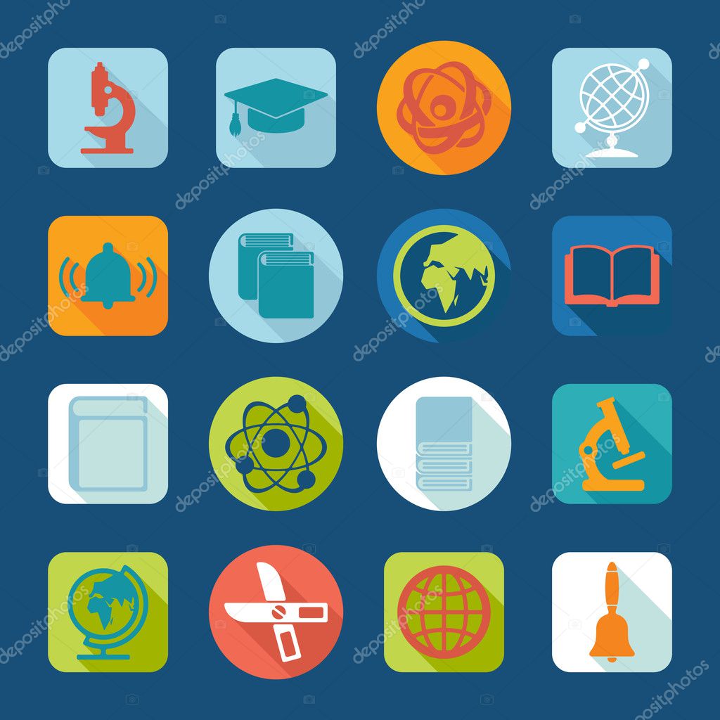 Set of education flat icons Stock Vector by ©Palau83 57788467
