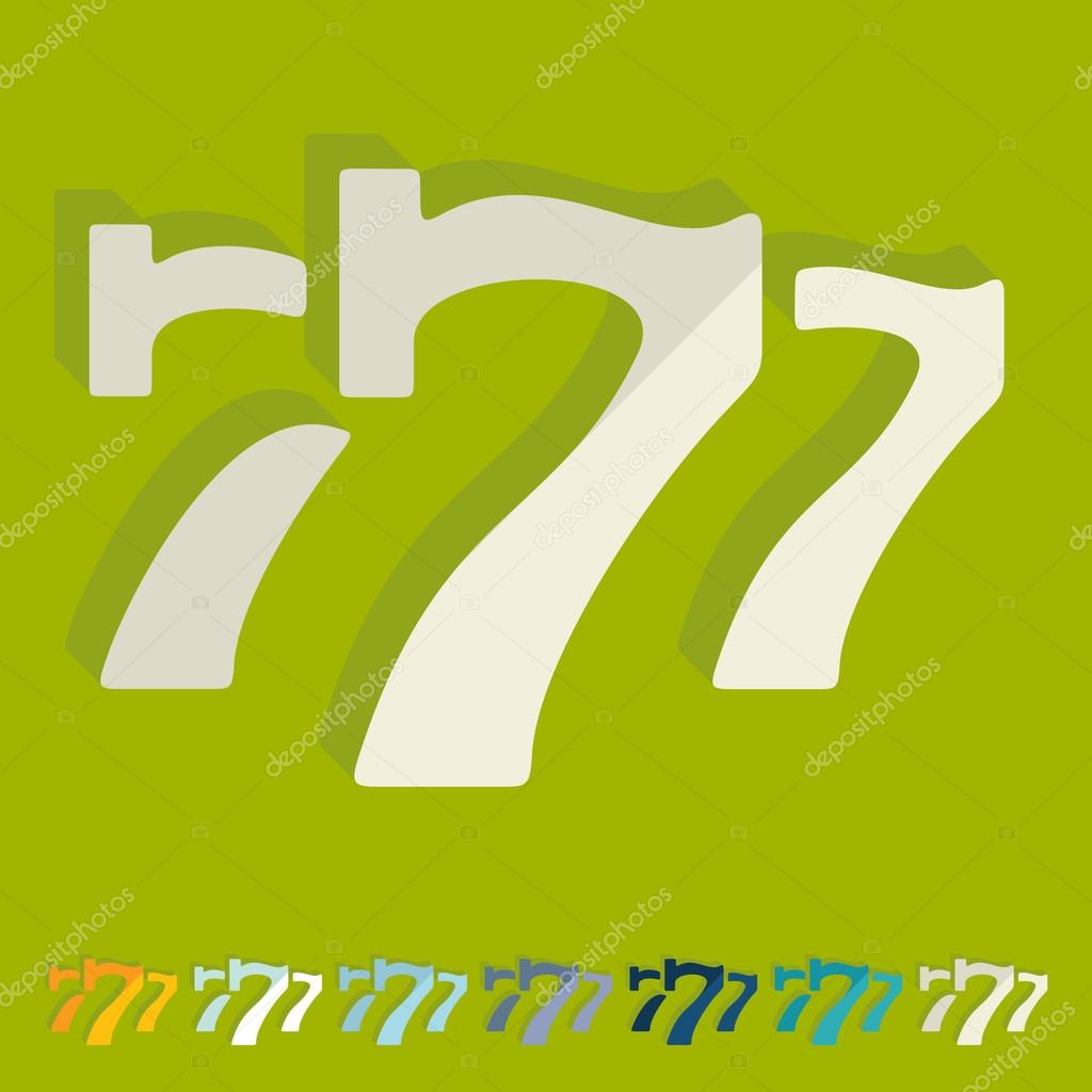 Three seven numbers flat design icons Stock Vector by ©Palau83 57790301