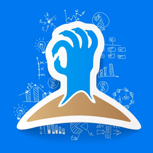 Hand icon with business formulas — Stock Vector © Palau83 #101093414