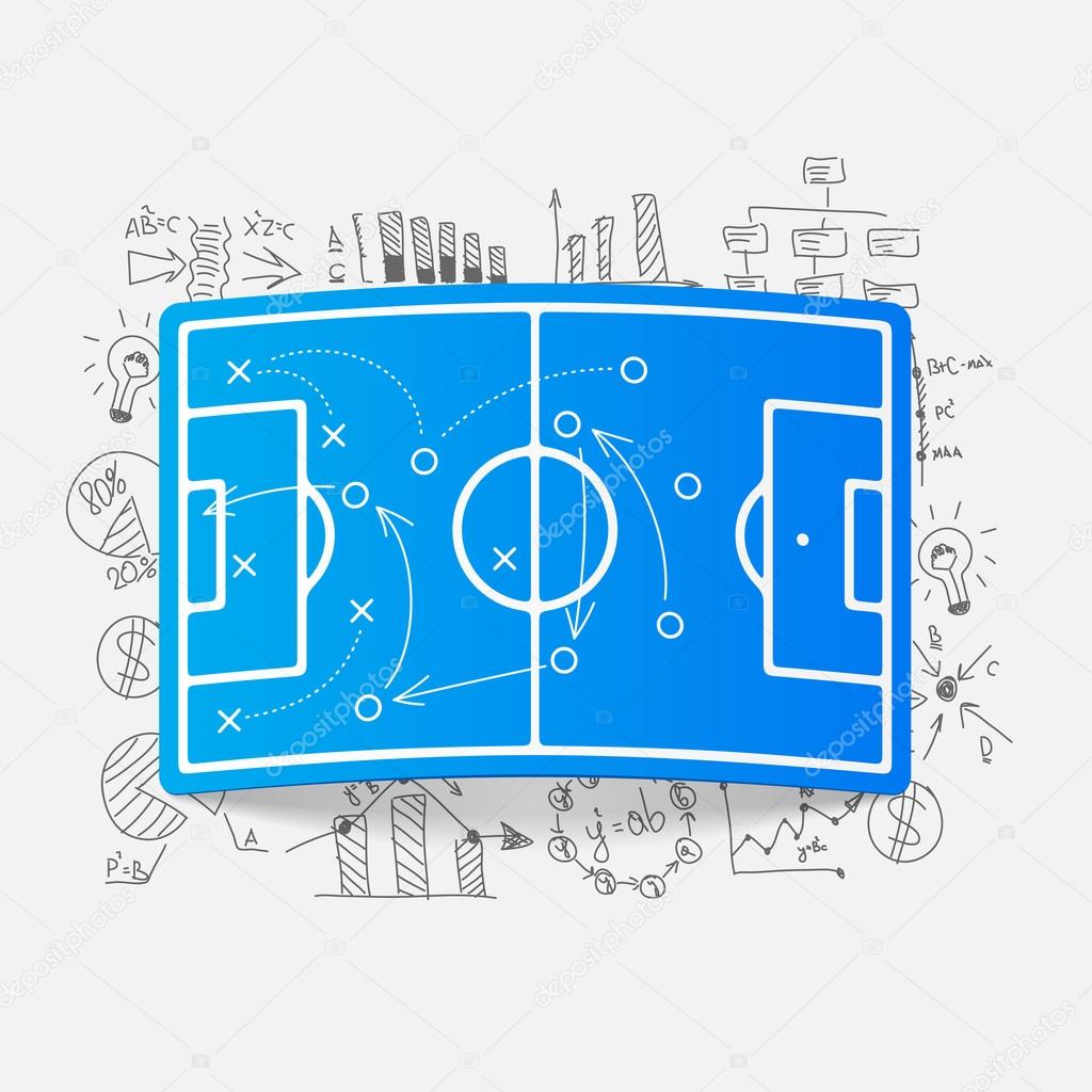 Playing field, tactics icon with business formulas — Stock Vector ...