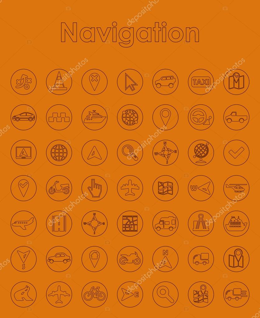 Set of navigation simple icons Stock Vector by ©Palau83 64237807