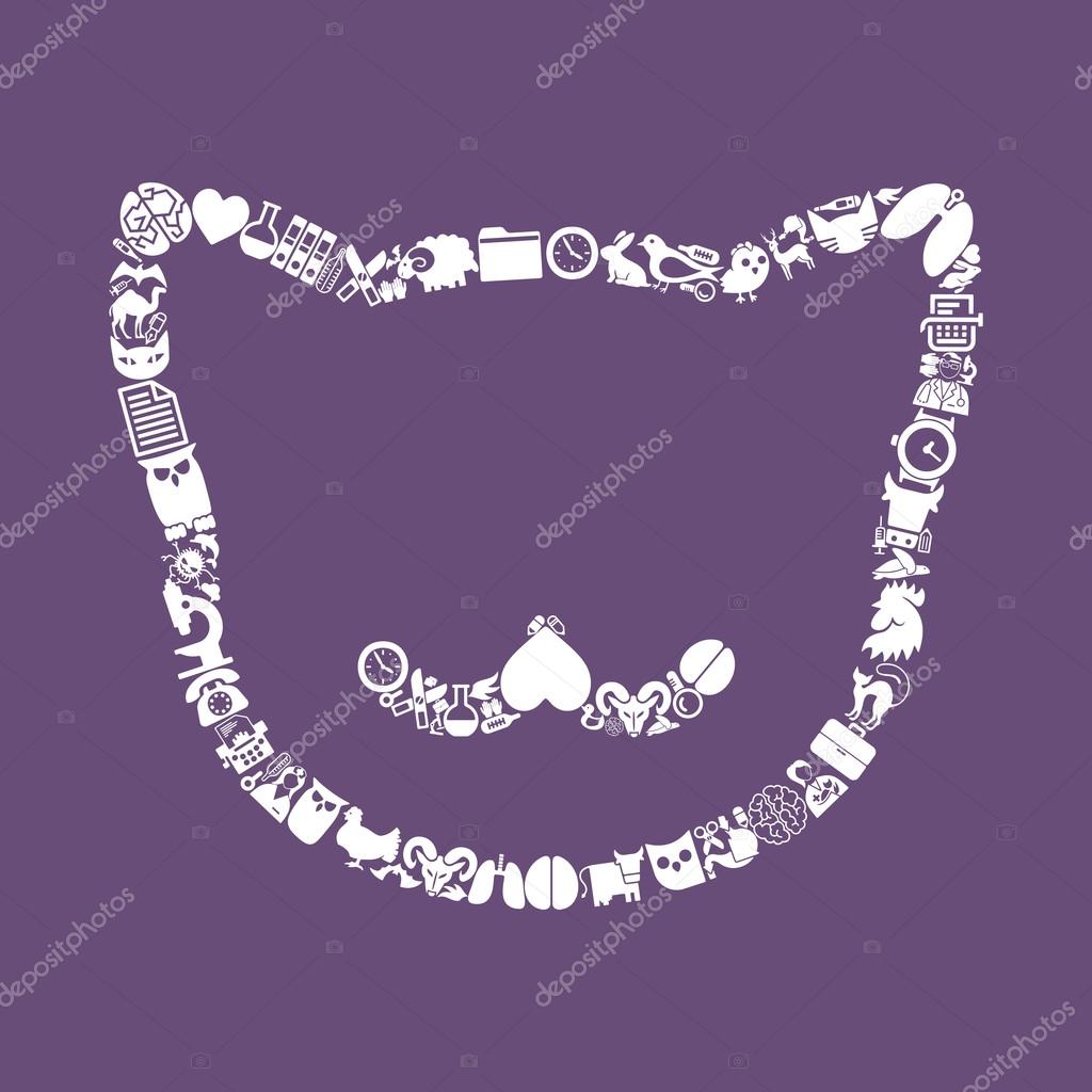 Cat shaped icon Stock Vector Image by ©Palau83 #70384131