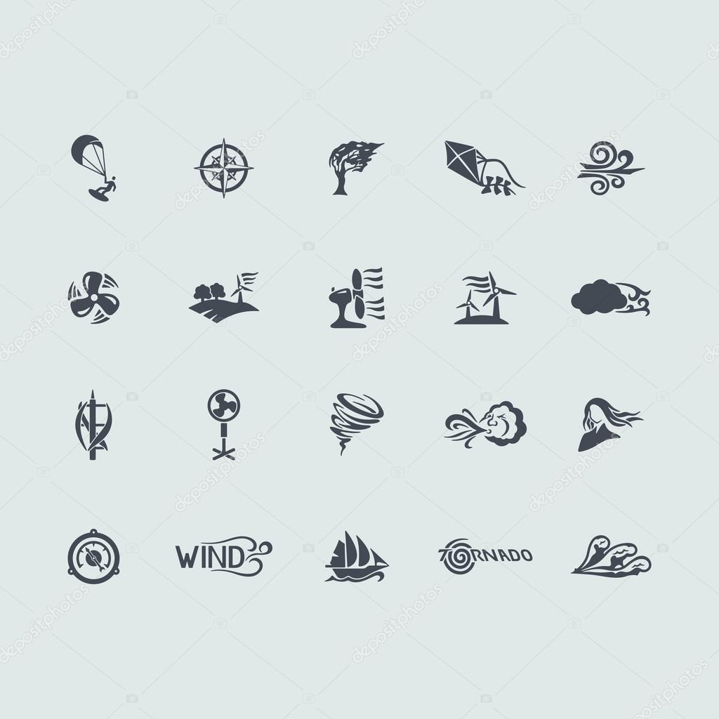 Set of wind icons — Stock Vector © Palau83 #70384339