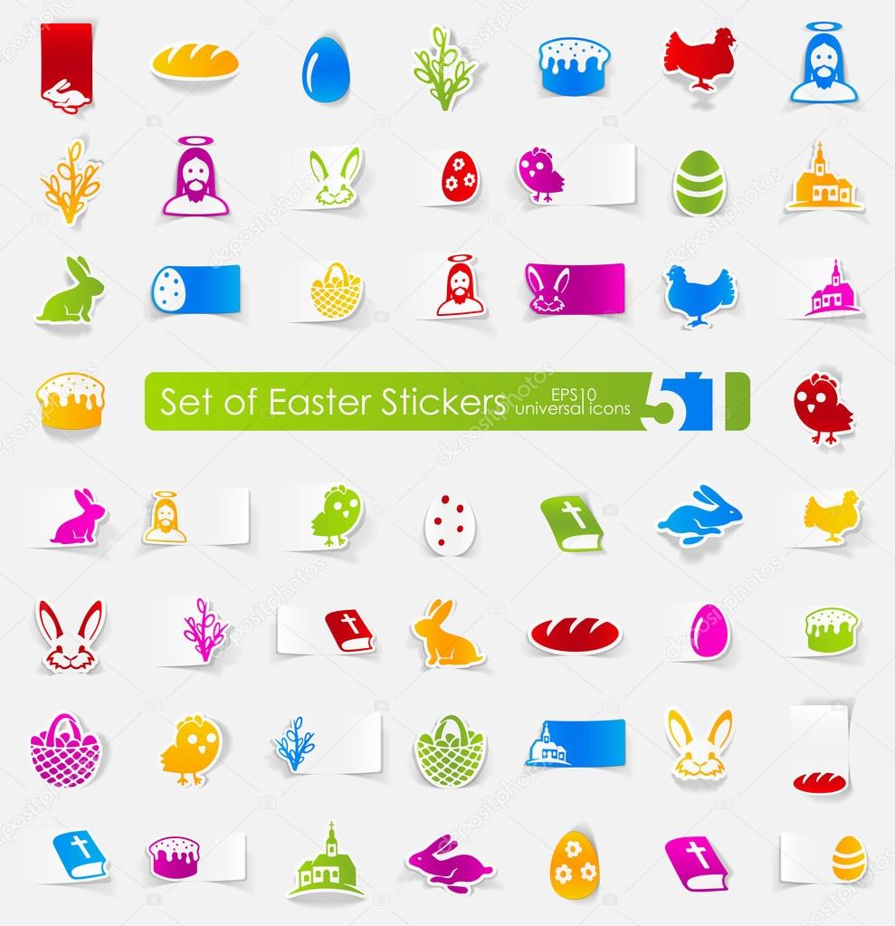 Set of easter stickers Stock Vector Image by ©Palau83 #73086769