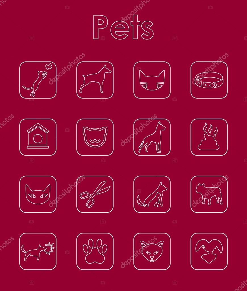 Set of pets simple icons Stock Vector Image by ©Palau83 #73087341