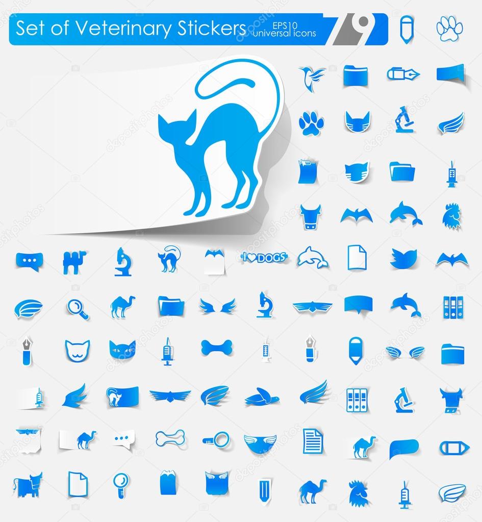 Set of veterinary stickers Stock Vector by ©Palau83 74150123