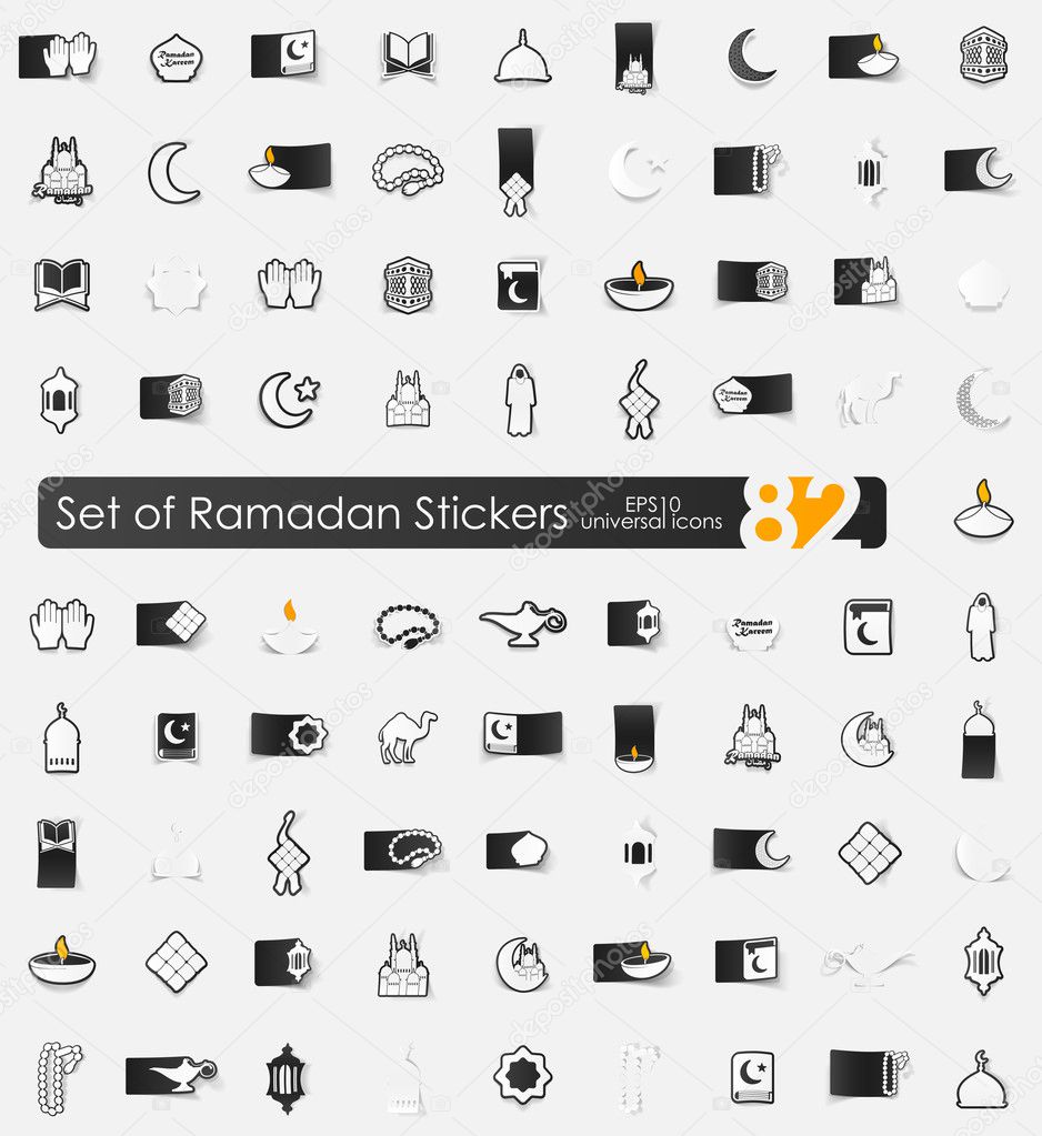 Set of ramadan stickers Stock Vector by ©Palau83 77060149