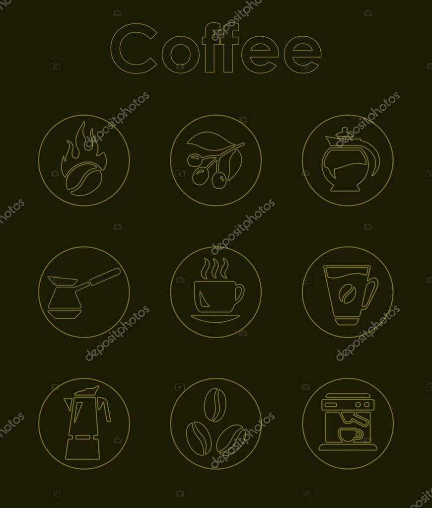 Set of coffee simple icons Stock Vector Image by ©Palau83 #77550002