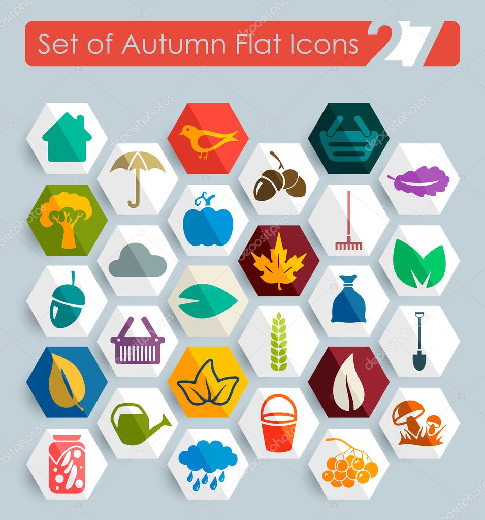 Set of autumn icons Stock Vector by ©Palau83 80953190