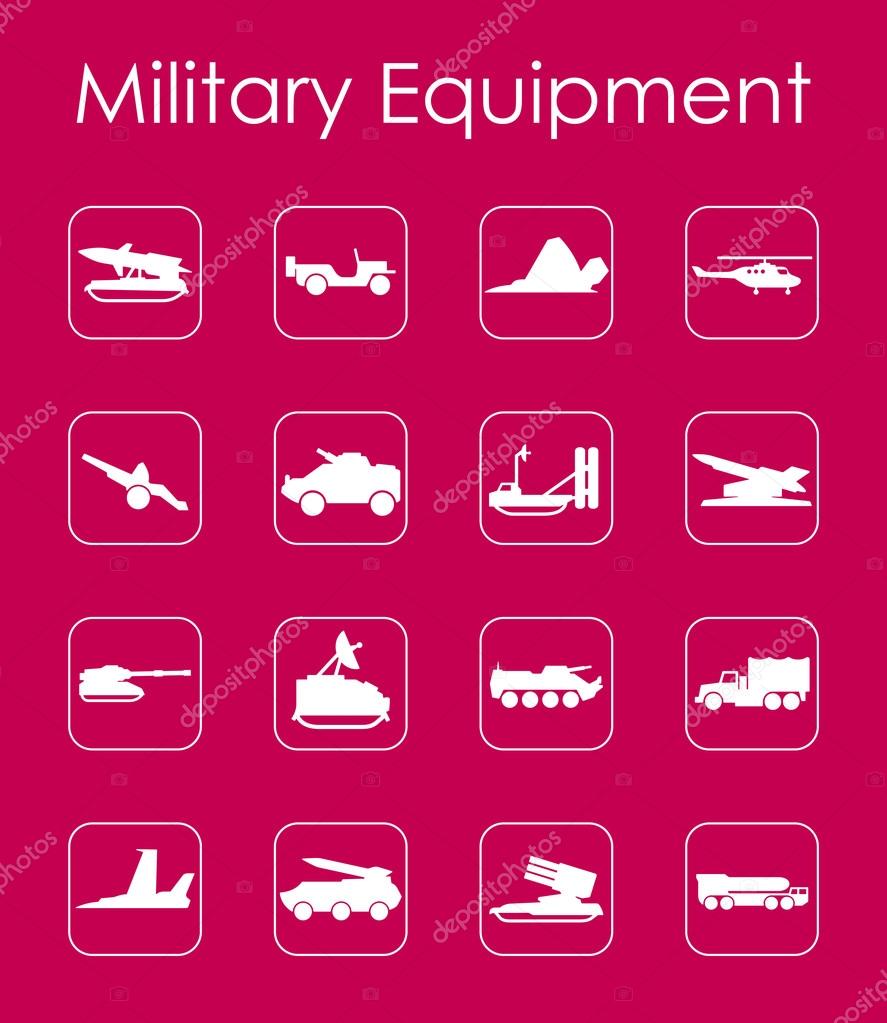Set of military equipment simple icons Stock Vector by ©Palau83 80953694