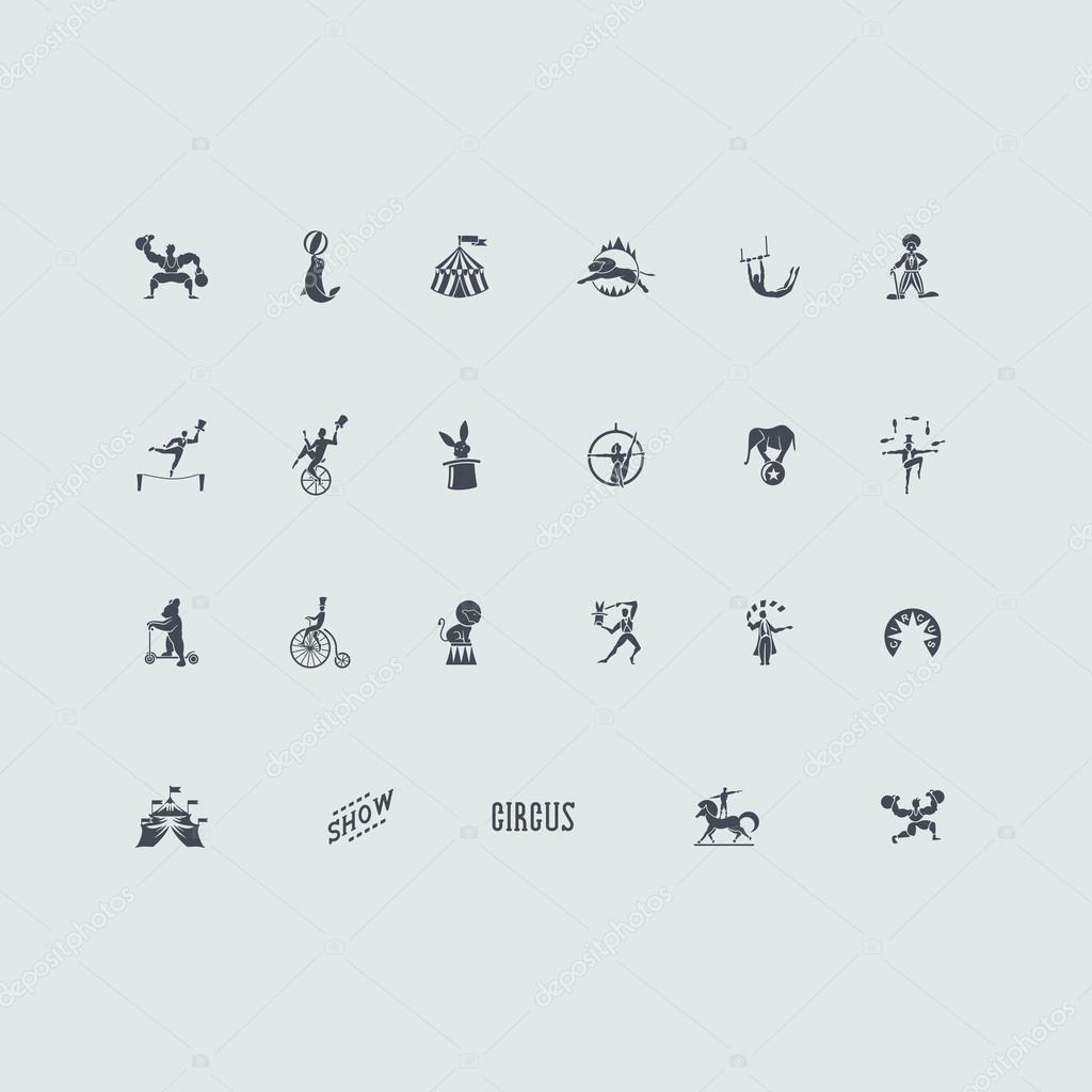 Set of circus icons Stock Vector by ©Palau83 81675650