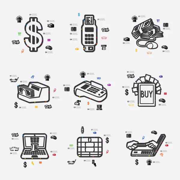 Set of e-money icons Stock Vector by ©Palau83 164965554