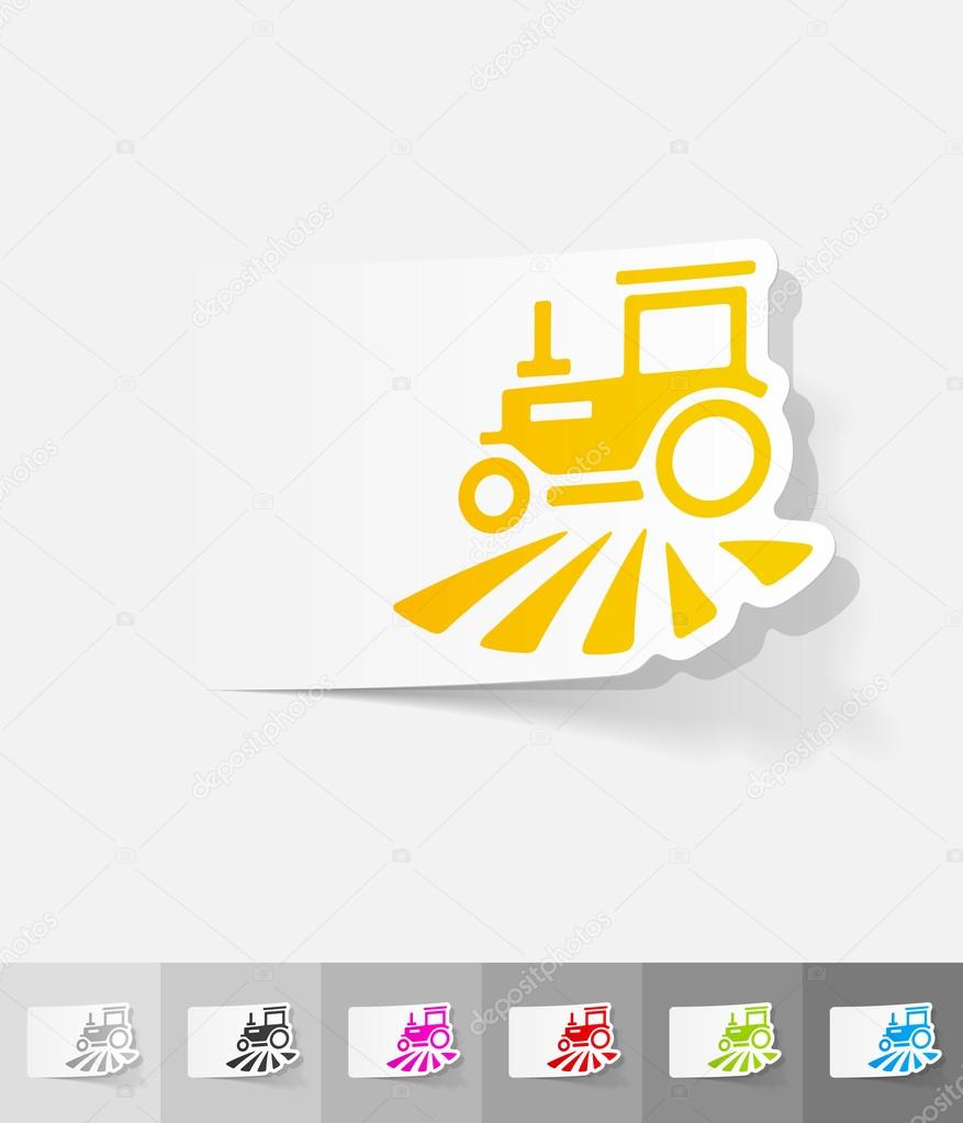 Tractor paper sticker Stock Vector Image by ©Palau83 #83225808