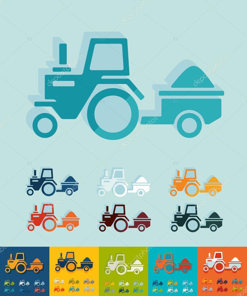 Tractor with trailer icon Stock Vector by ©Palau83 85325096