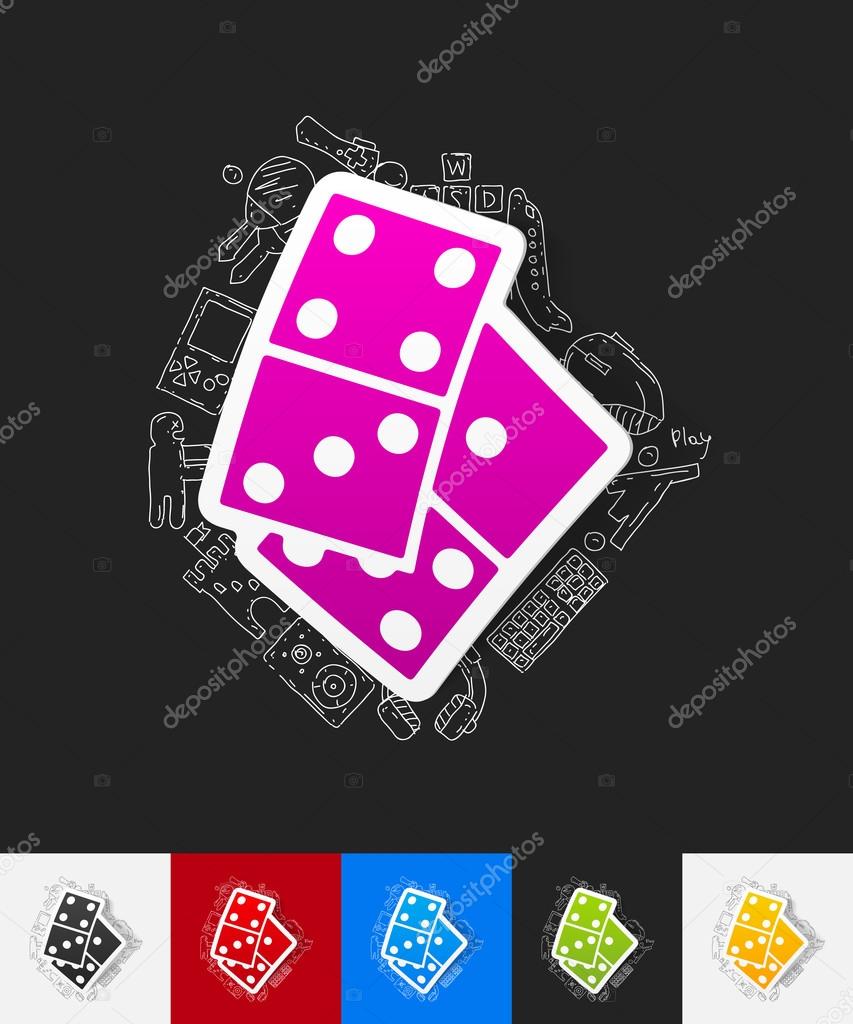 Domino paper sticker Stock Vector by ©Palau83 85326234